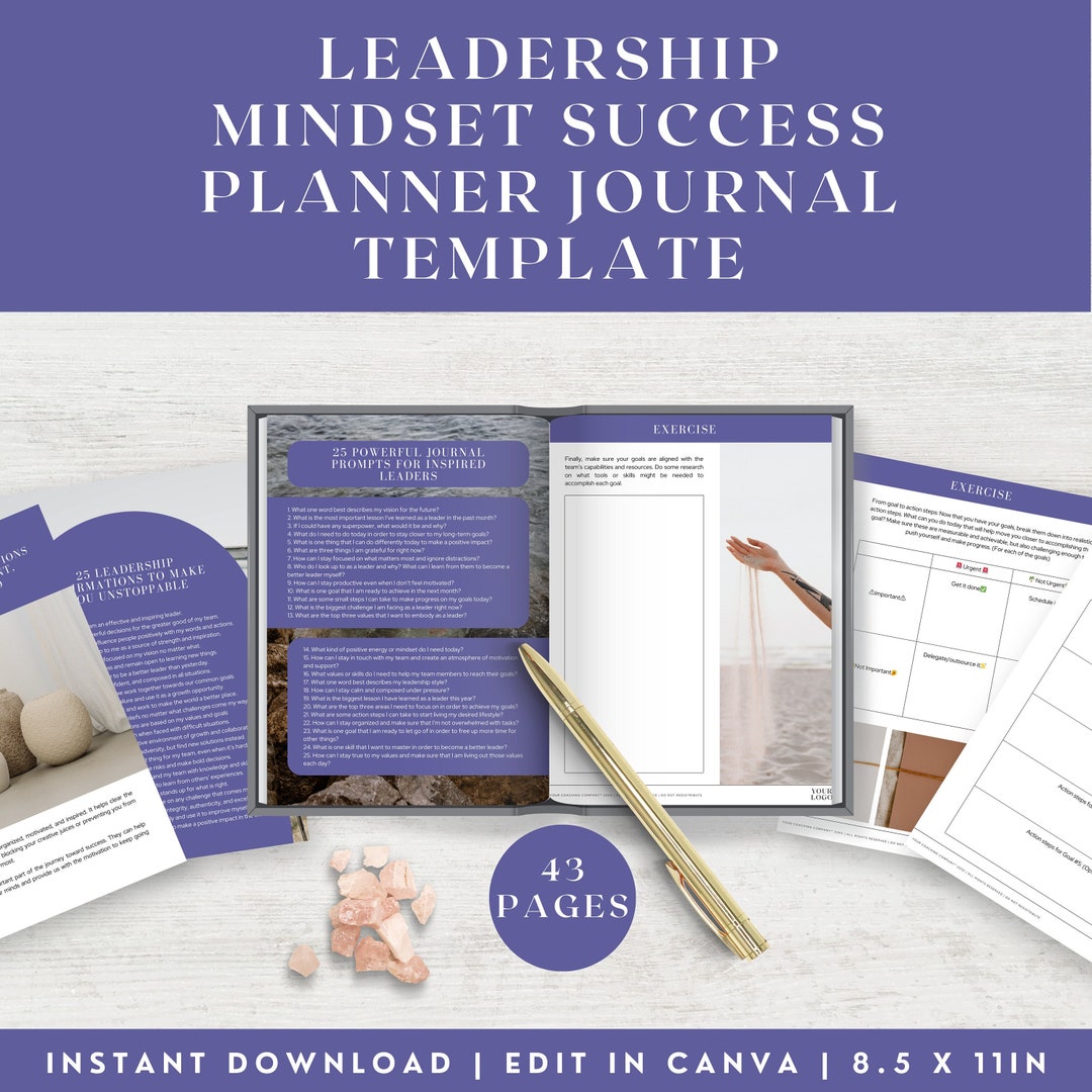 Leadership Workbook Leadership Mindset Workbook Template Success ...