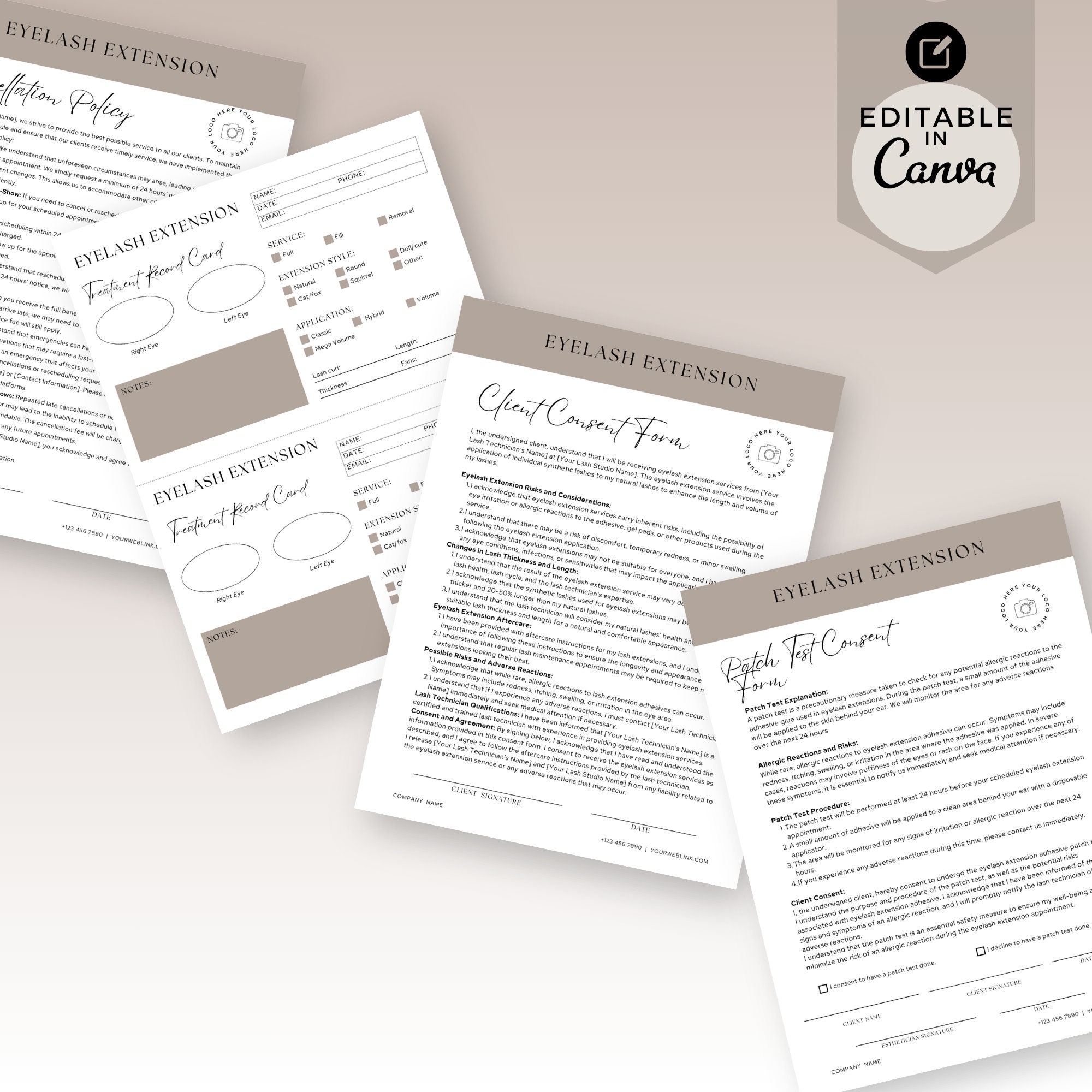 Eyelash Extension Forms| Lash Tech| Lash Consent Forms Digital| Custom ...