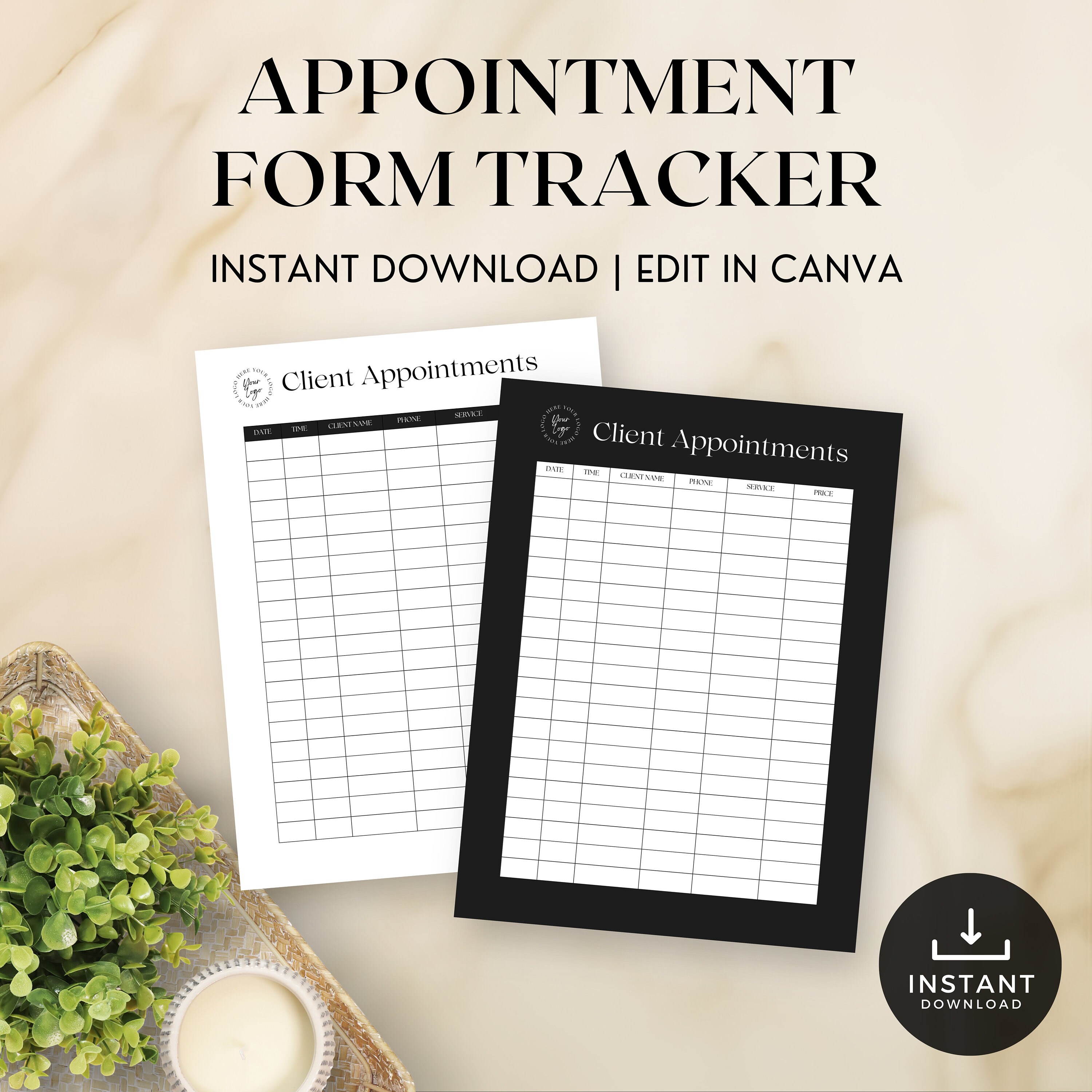 Client Appointment | Appointment Log Template| Canva Template | Customer Tracker | RS08 - Etsy