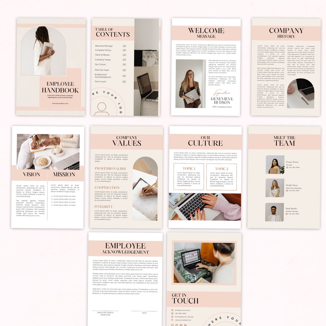 Small Business Employee Handbook Template| Employee Welcome Package ...