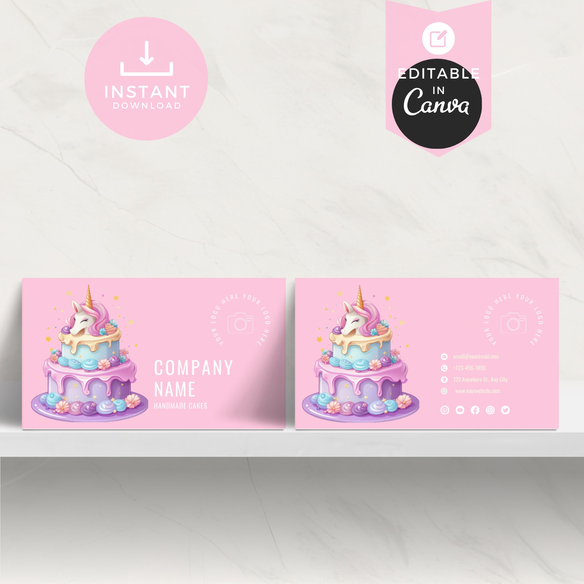 Home Bakery Business Cards| Bakery Business Card Template|3.5 X 2 In ...