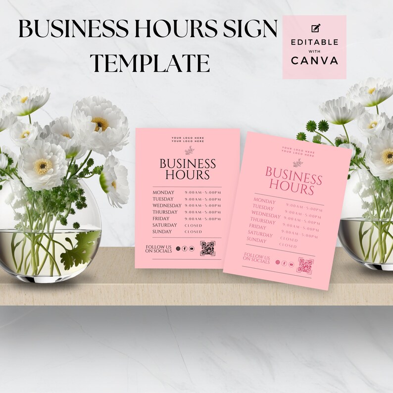 Business Hours Sign | Business Hours Printable | Instant Download ...