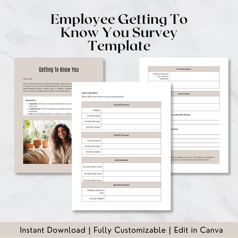 Employee Favorites Questionnaire | Employee Questionnaire | Get to Know ...