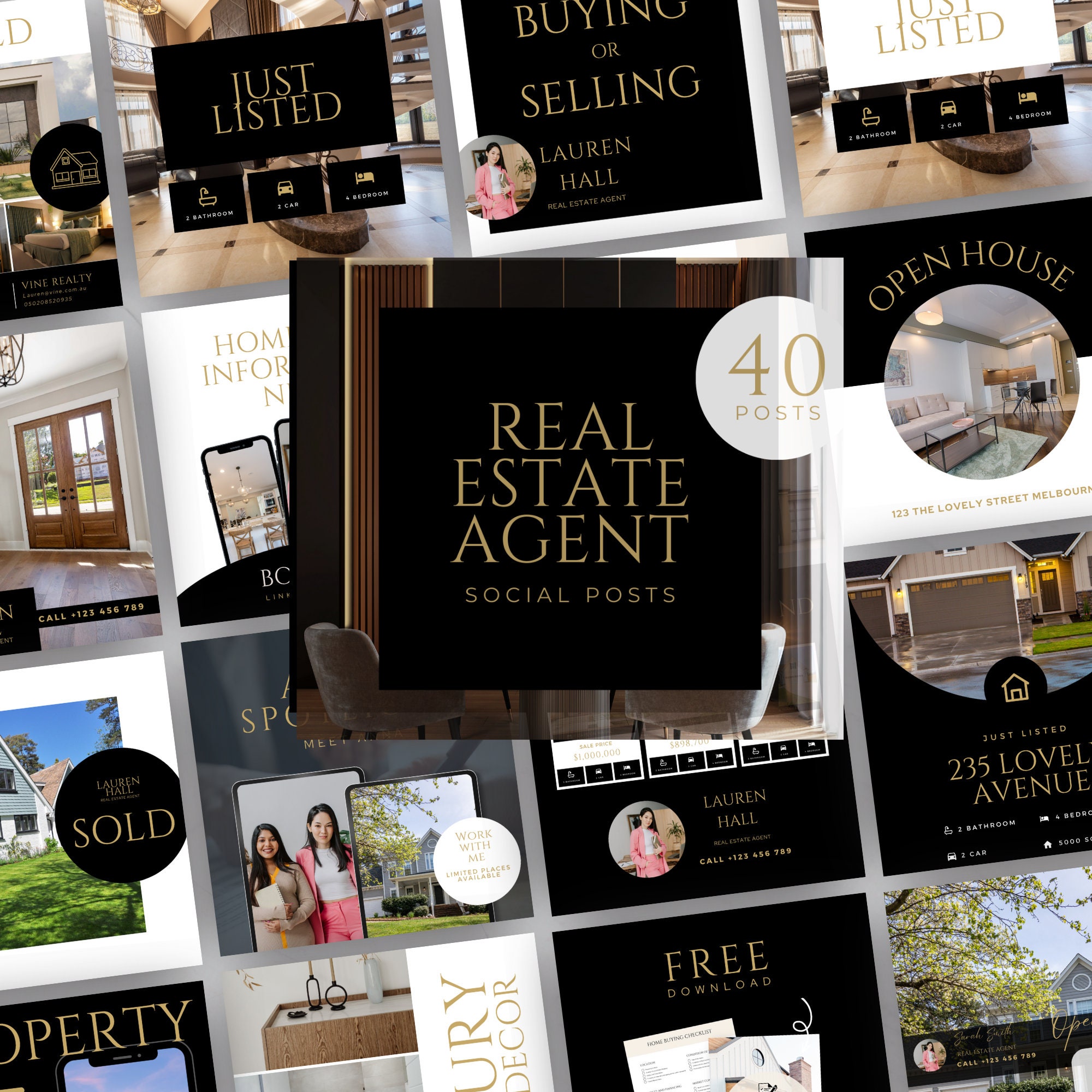 Luxury Real Estate Instagram Templates Realtor Instagram Posts Real ...