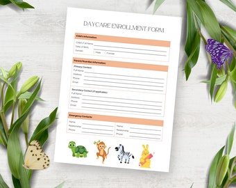 DAYCARE ENROLLMENT FORMS/ Childcare Center Printable Daycare Contract ...