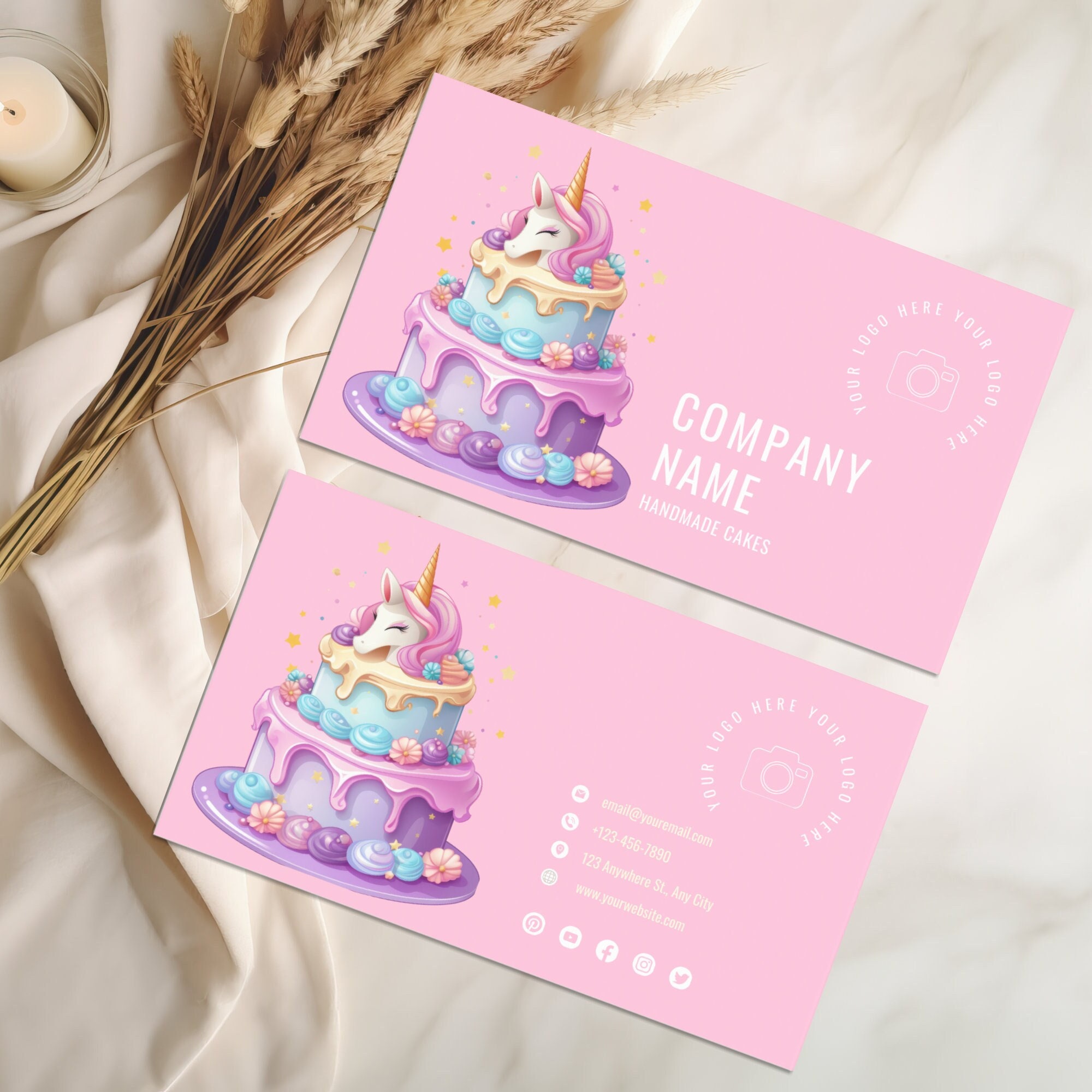 Home Bakery Business Cards| Bakery Business Card Template|3.5 X 2 In ...