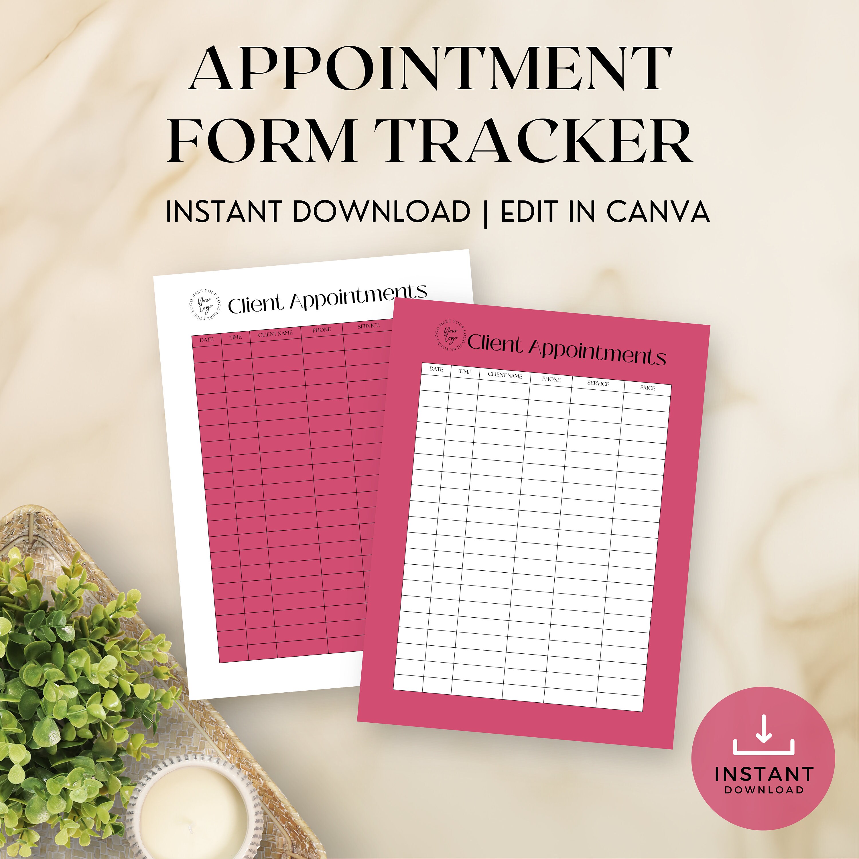 Appointment Tracker Template Client Tracker Customer Tracker ...