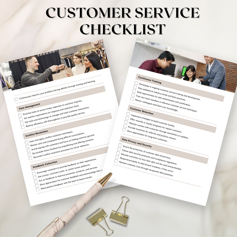 Customer Service Checklist | Canva Templates | Printable Business ...