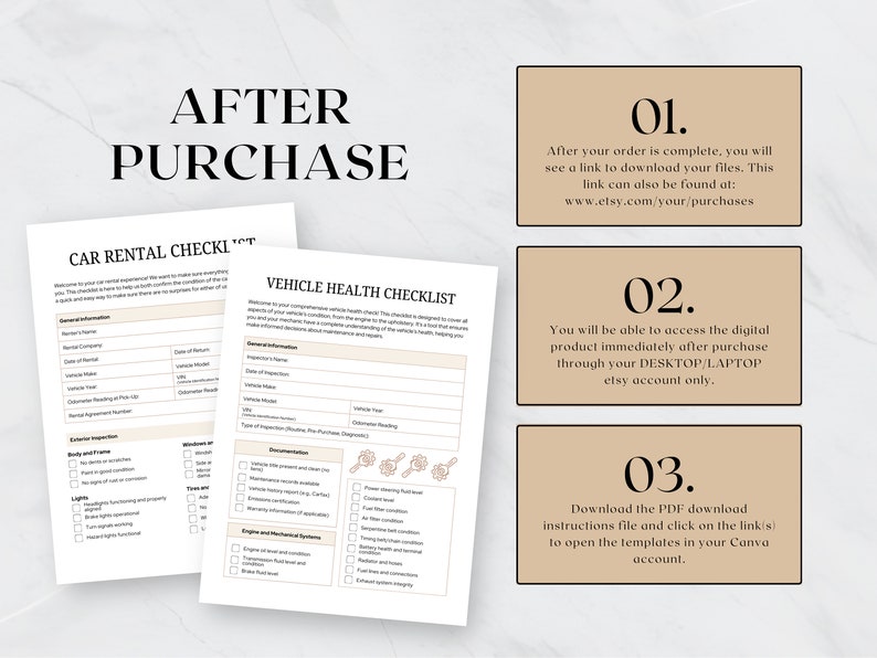 Vehicle Inspection Checklist Bundle | Service Department | Visual ...