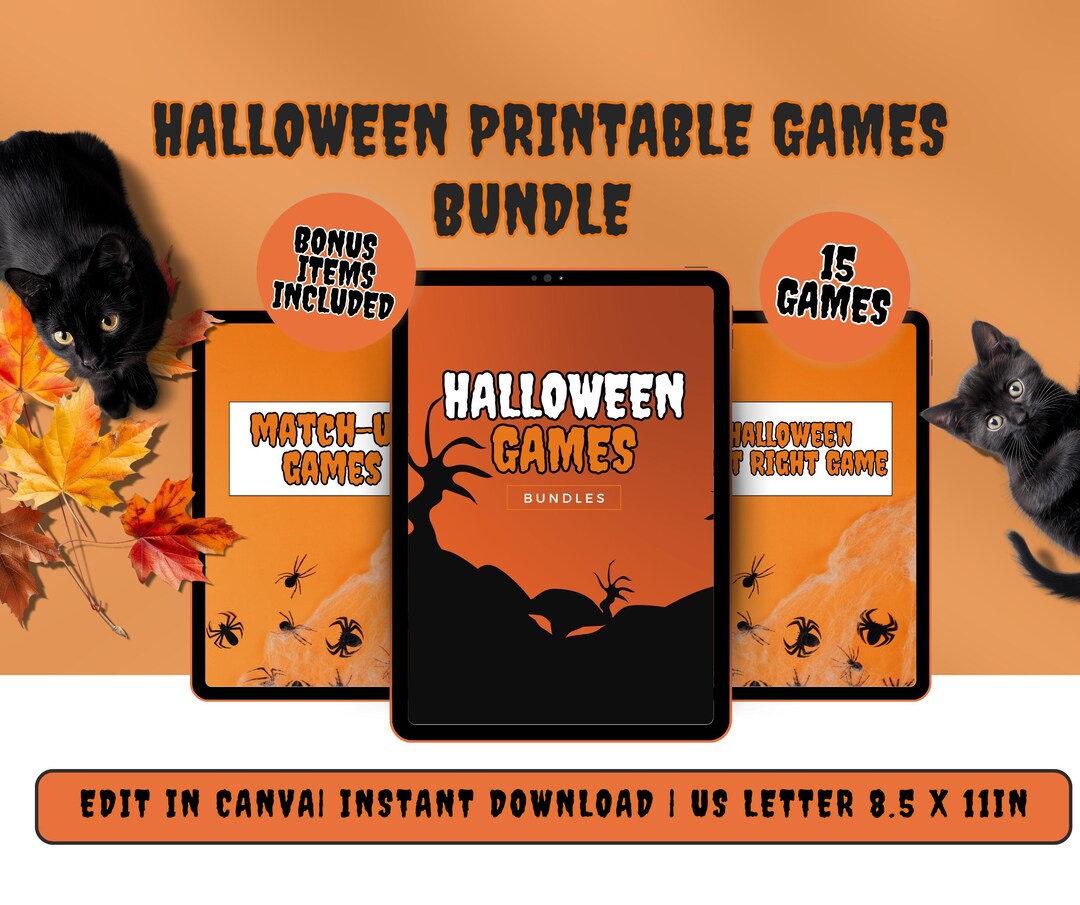 Printable Halloween Games Party Game Bundle Halloween Trivia and ...