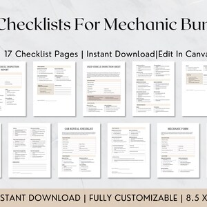 Vehicle Inspection Checklist Bundle | Service Department | Visual ...