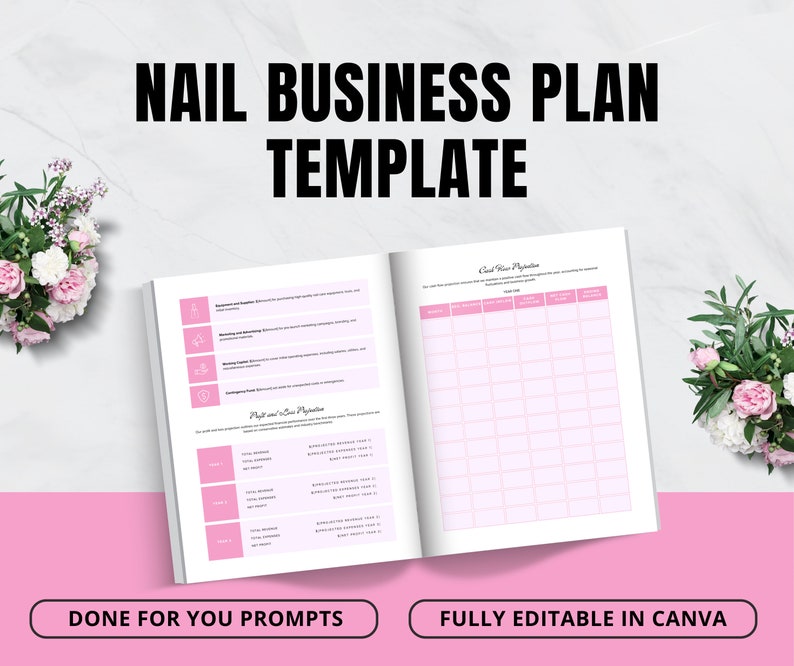 Nail Tech Business Plan Template: 34-page Canva Planner (digital ...