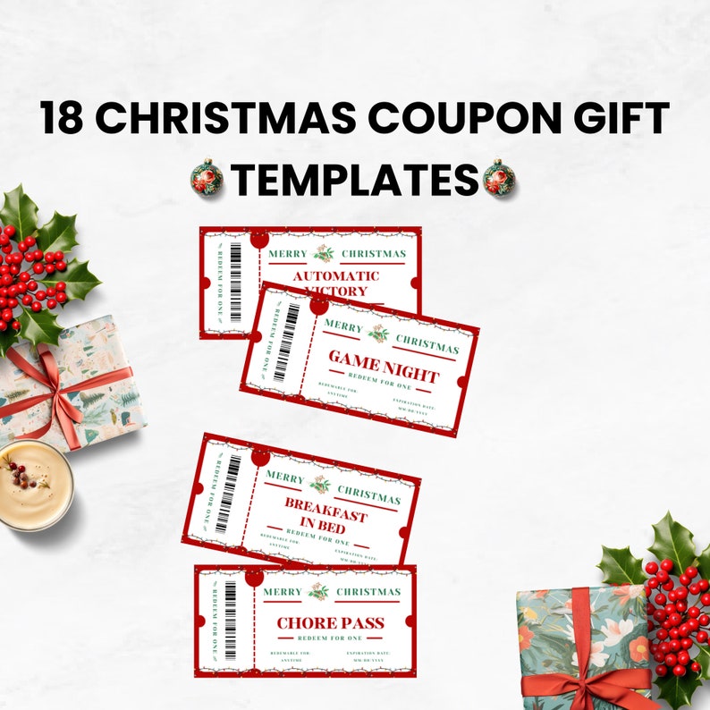 Christmas Coupon Book Editable | Printable Christmas Coupon Book ...