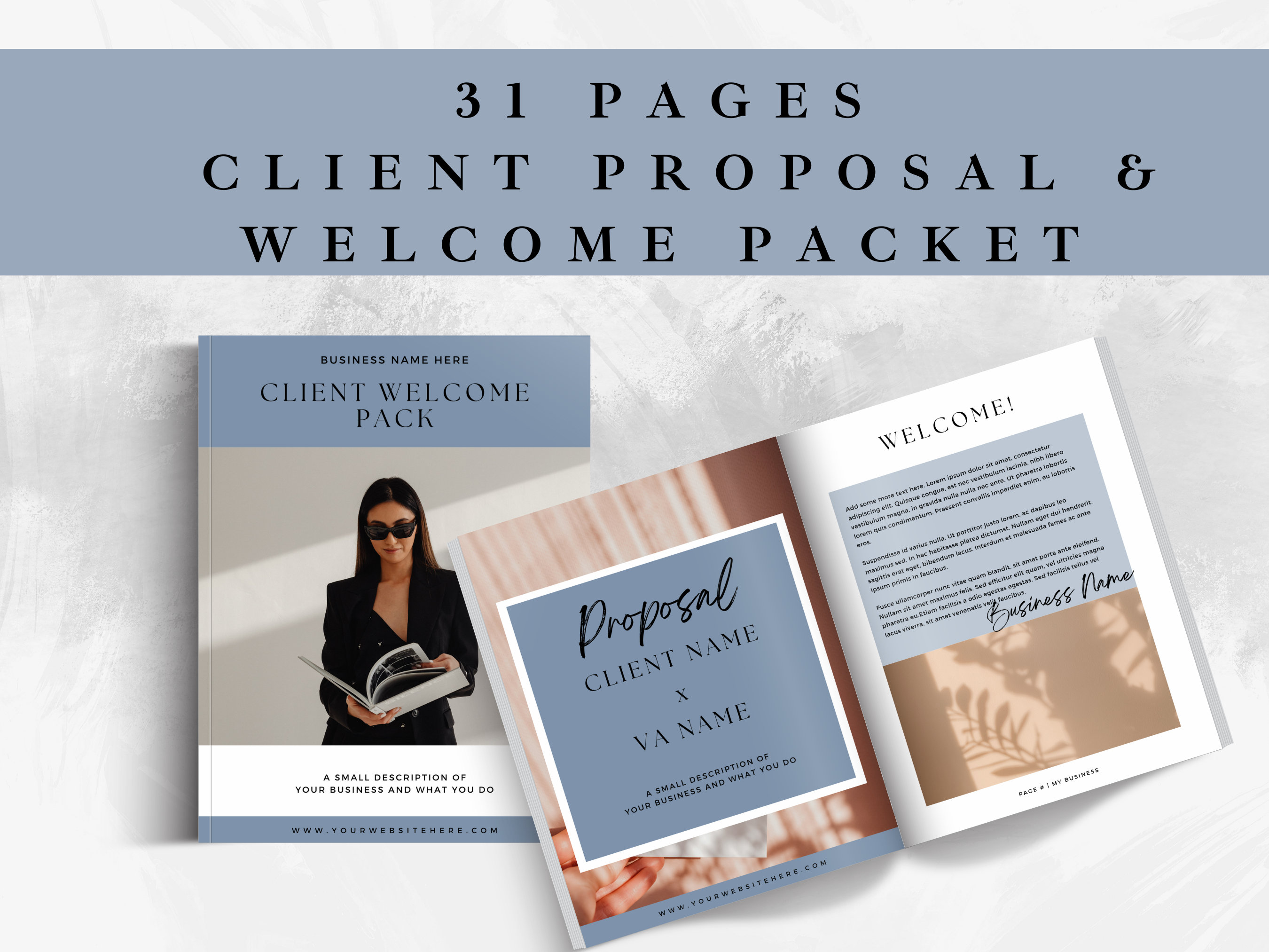 Virtual Assistant Welcome Package Canva Templates Client Welcome Packet ...