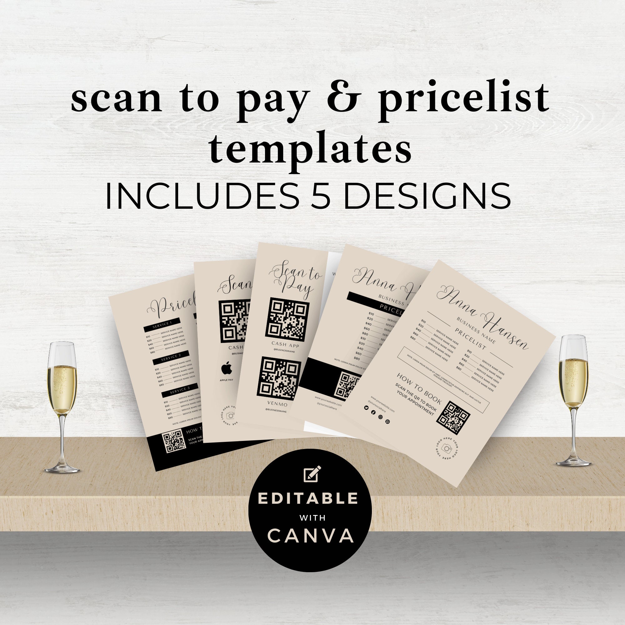 Scan to Pay Template Qr Payment Sign Template Price List - Etsy