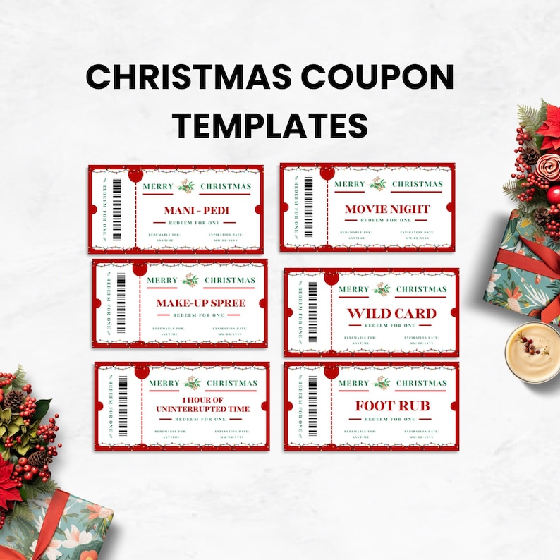Christmas Coupon Book Editable | Printable Christmas Coupon Book ...