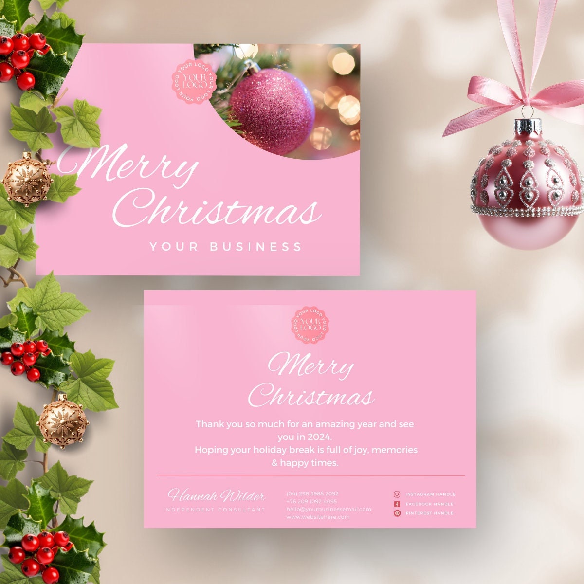 Corporate Business Christmas Card Template Business Christmas Card ...