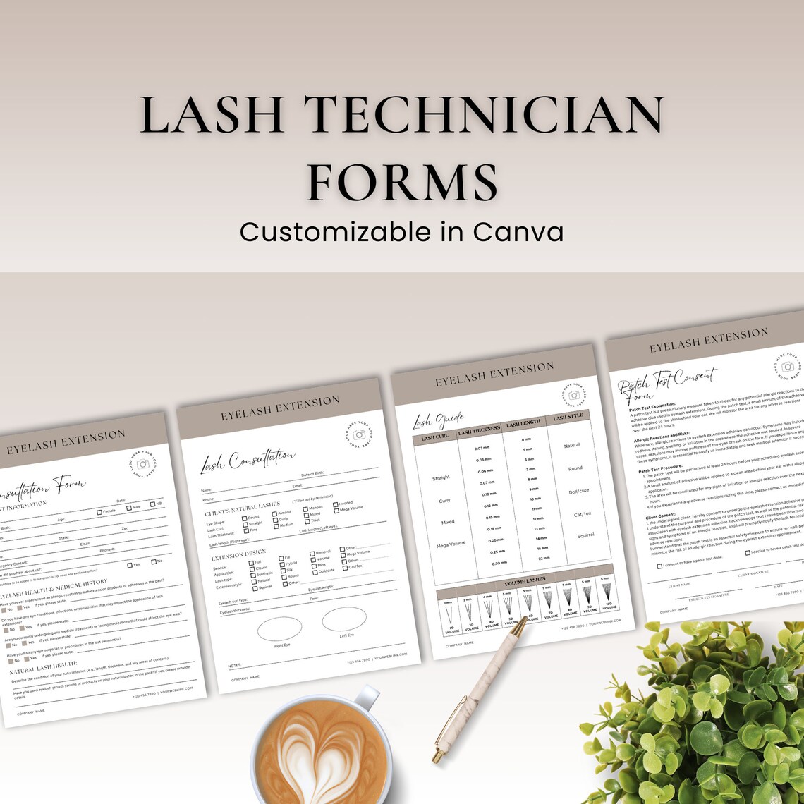 Eyelash Extension Forms Lash Tech Lash Consent Forms Digital Custom ...