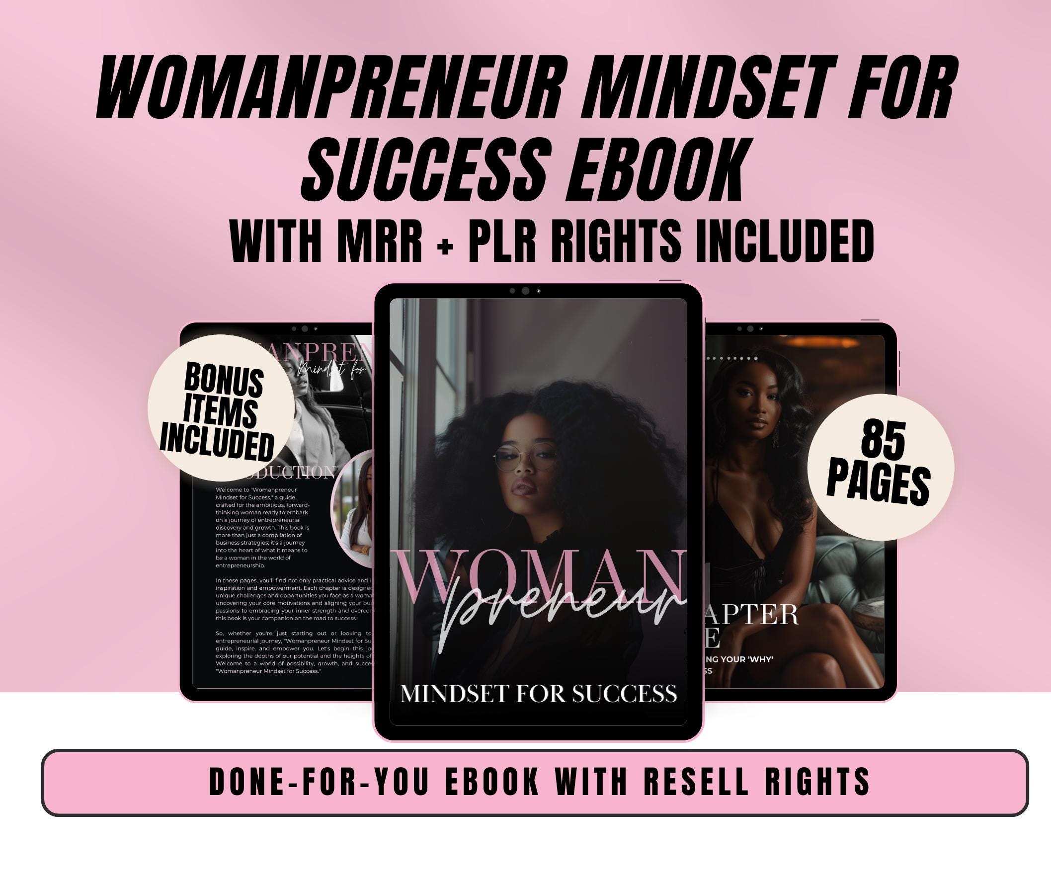 Ebook Template Business Mindset Womanpreneur Mindset for Success Ebook With MRR PLR ...