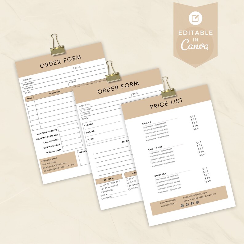 Bakery Order Forms order Form Template Custom Order Form Printable Form ...