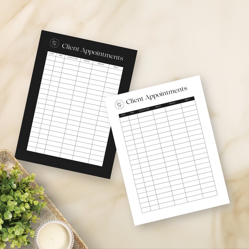 Client Appointment | Appointment Log Template| Canva Template ...