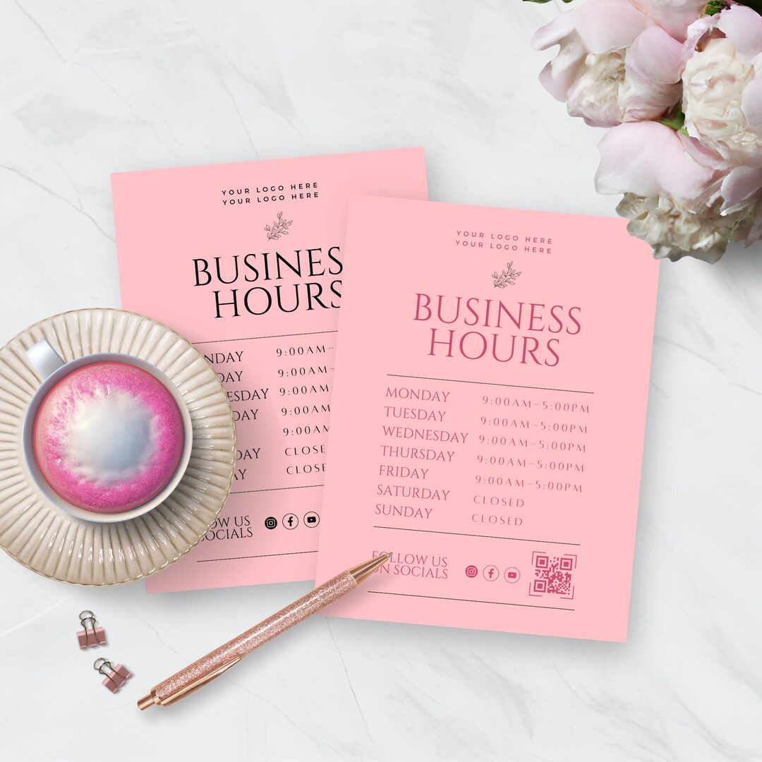 Business Hours Sign | Business Hours Printable | Instant Download ...