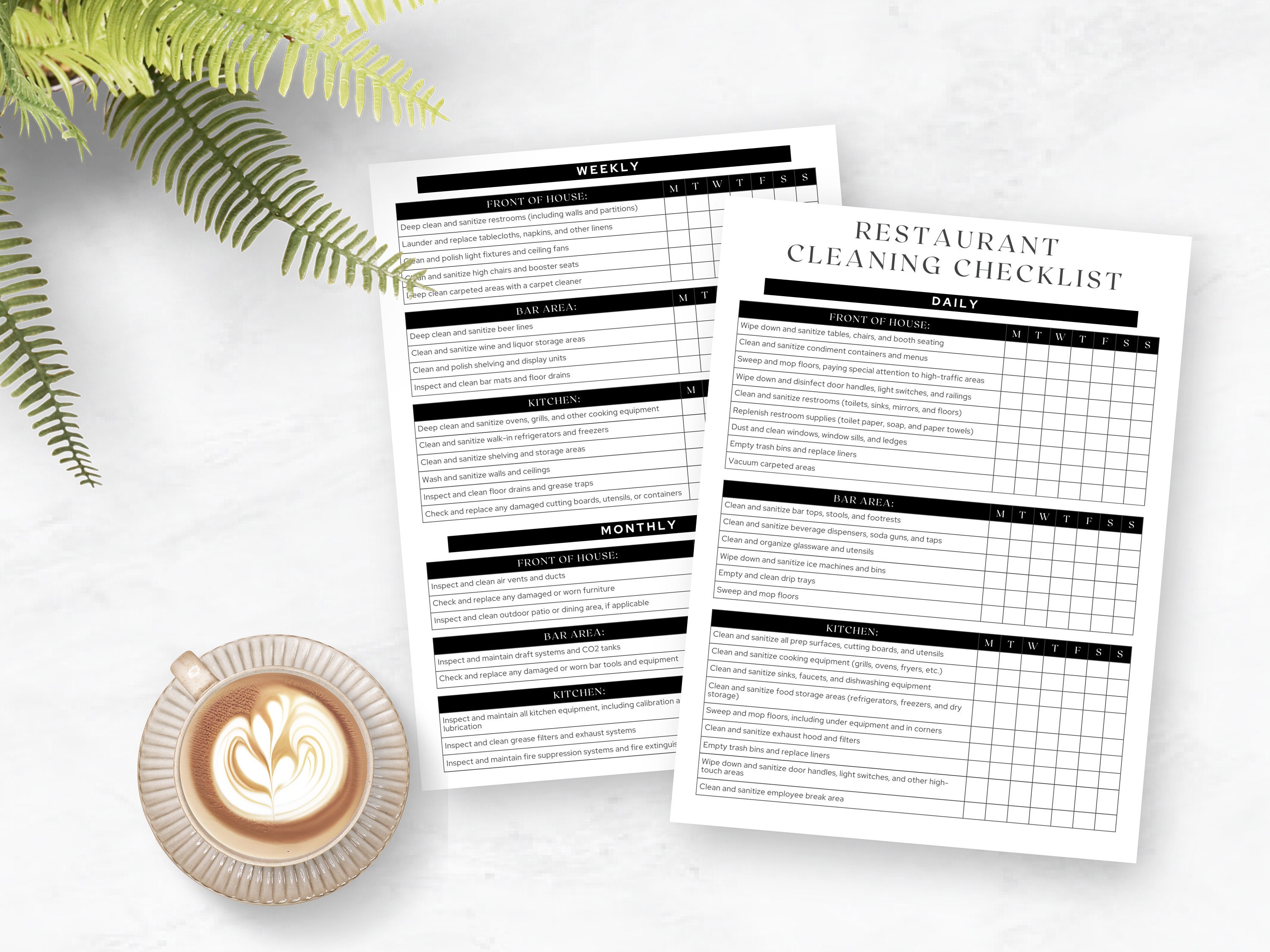 Restaurant Cleaning Checklist Edit Free With Canva Restaurant ...