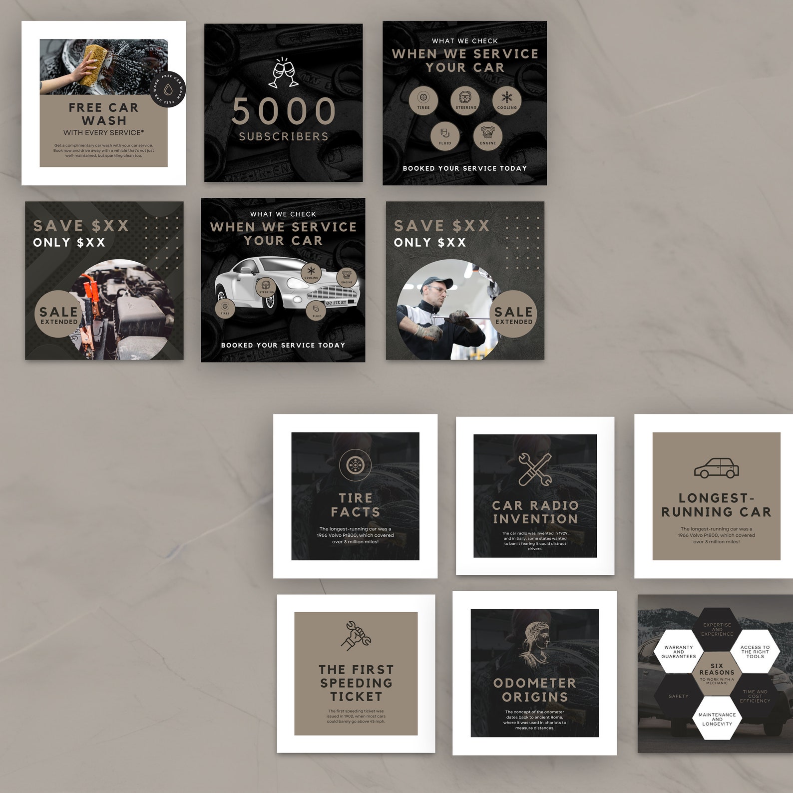 Car Repair Feed Template | Car Detailing Social Media| Mechanic Flyer ...
