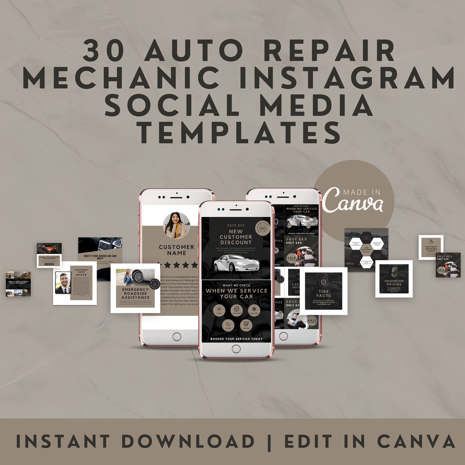 Car Repair Feed Template | Car Detailing Social Media| Mechanic Flyer ...