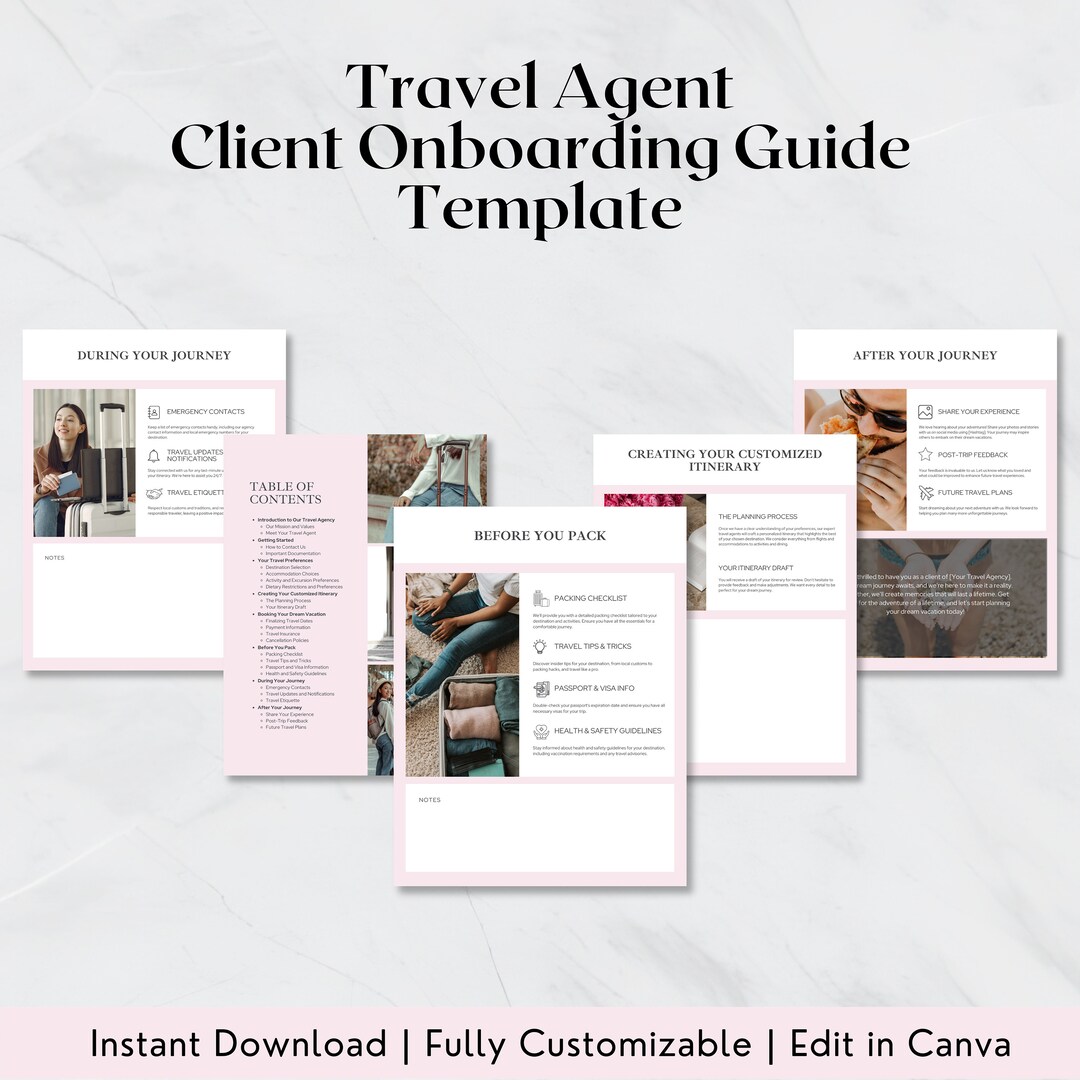Travel Agent Welcome Guide| Welcome Guide |ebook Template | Canva ...