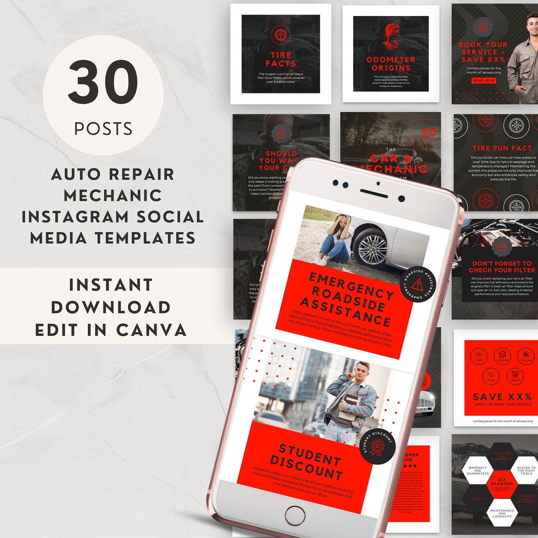 Mechanic Social Media Templates| Auto Repair Shop| Mechanic Template ...