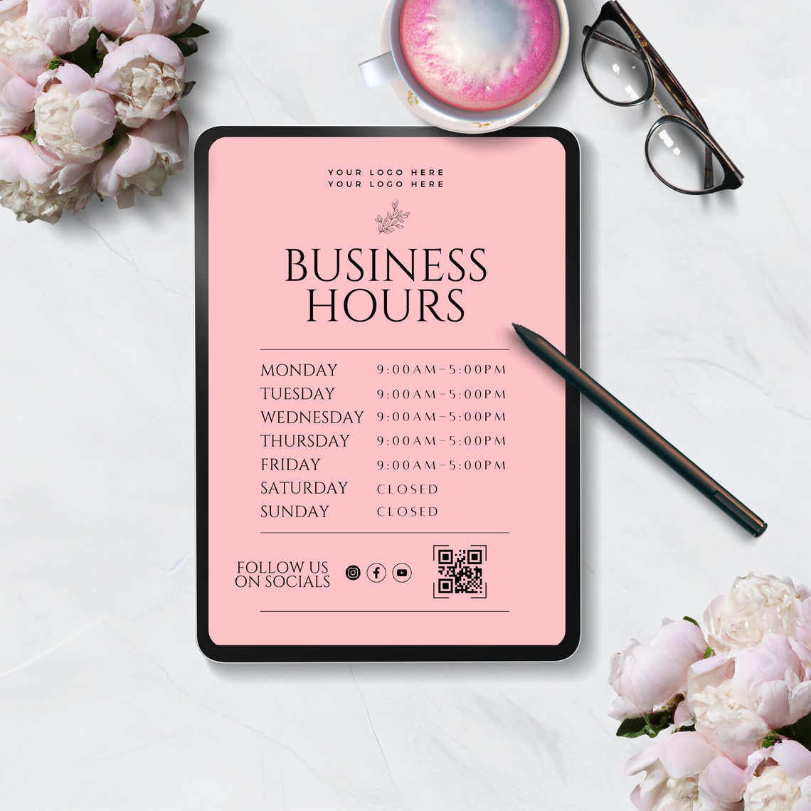 Business Hours Sign | Business Hours Printable | Instant Download ...