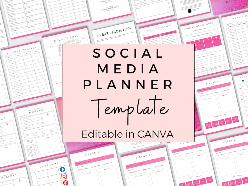 Social Media Planner | Social Media Manager | Printable Template ...