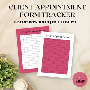 Appointment Tracker Template | Client Tracker | Customer Tracker ...