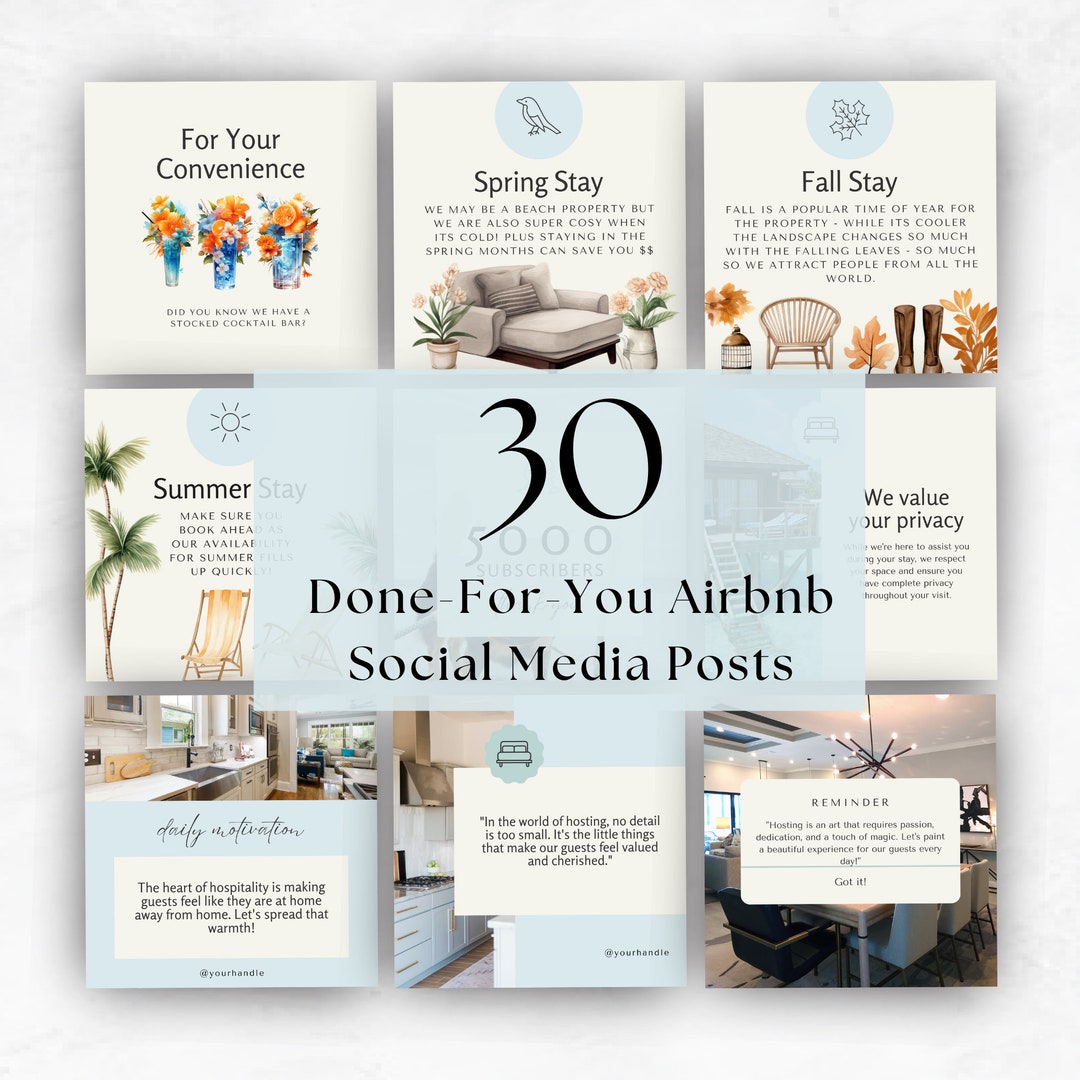 Airbnb Social Media | Social Media Templates for Airbnb | Airbnb Beach ...