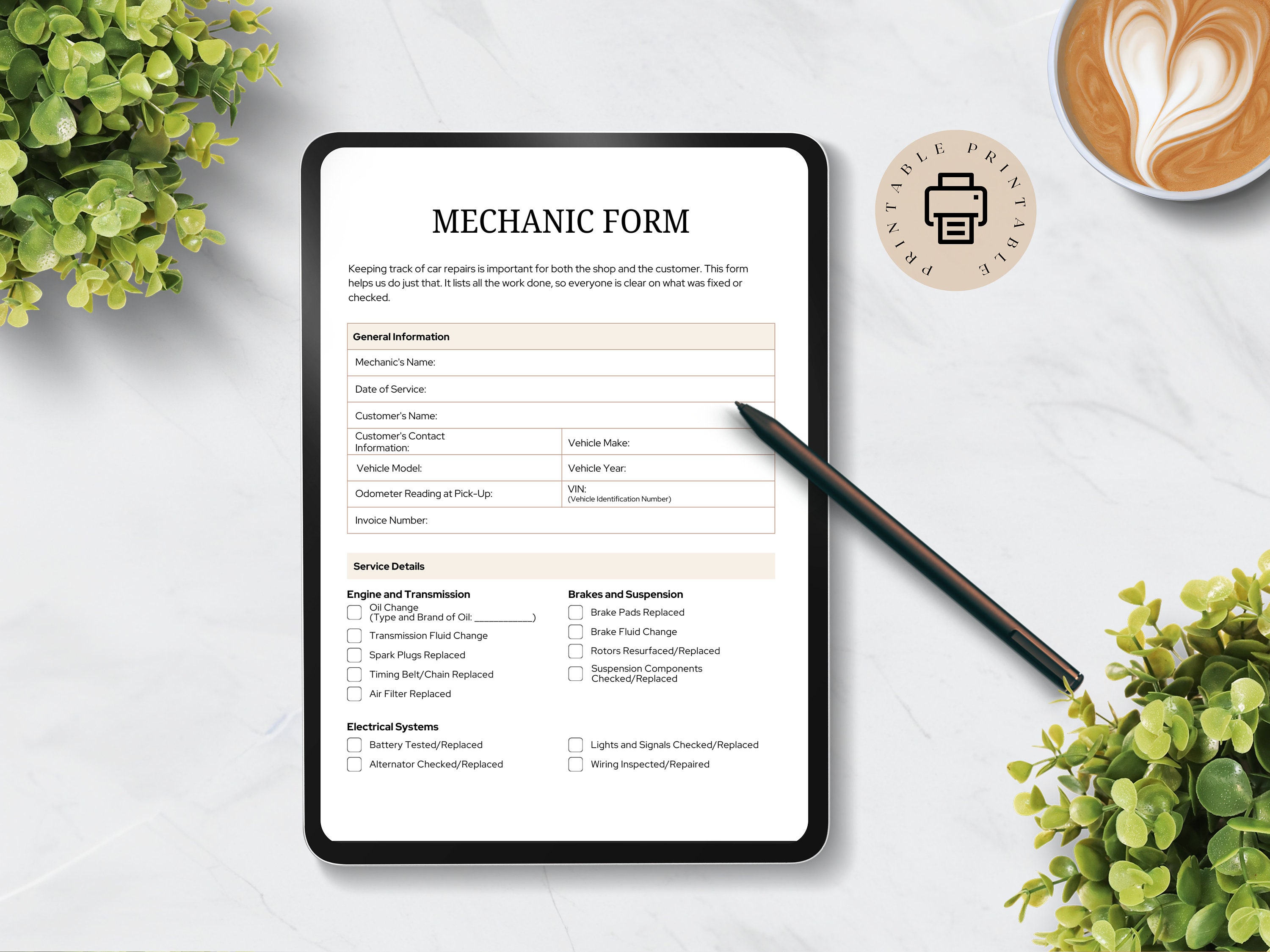 Vehicle Inspection Checklist Bundle | Service Department | Visual ...