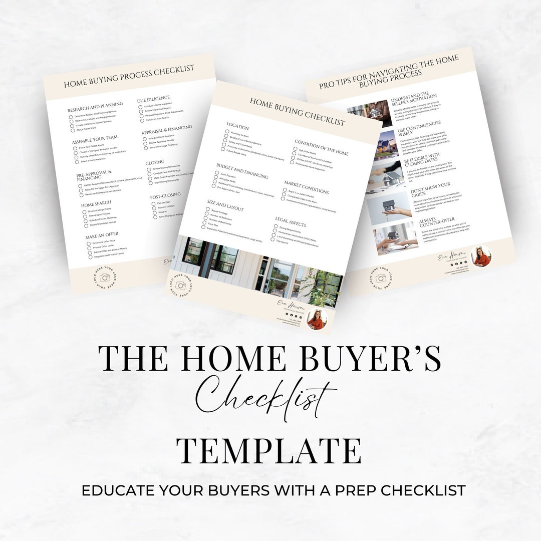 Homebuyers Checklist | Realtor Marketing | Canva Realtor Templates ...