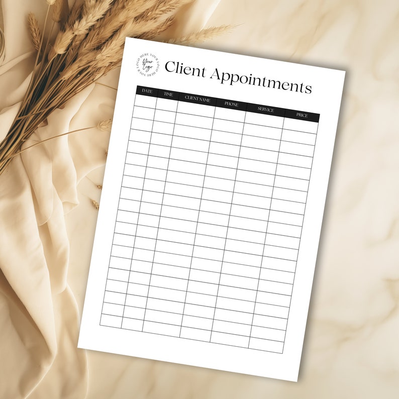 Client Appointment | Appointment Log Template| Canva Template | Customer Tracker | RS08 - Etsy
