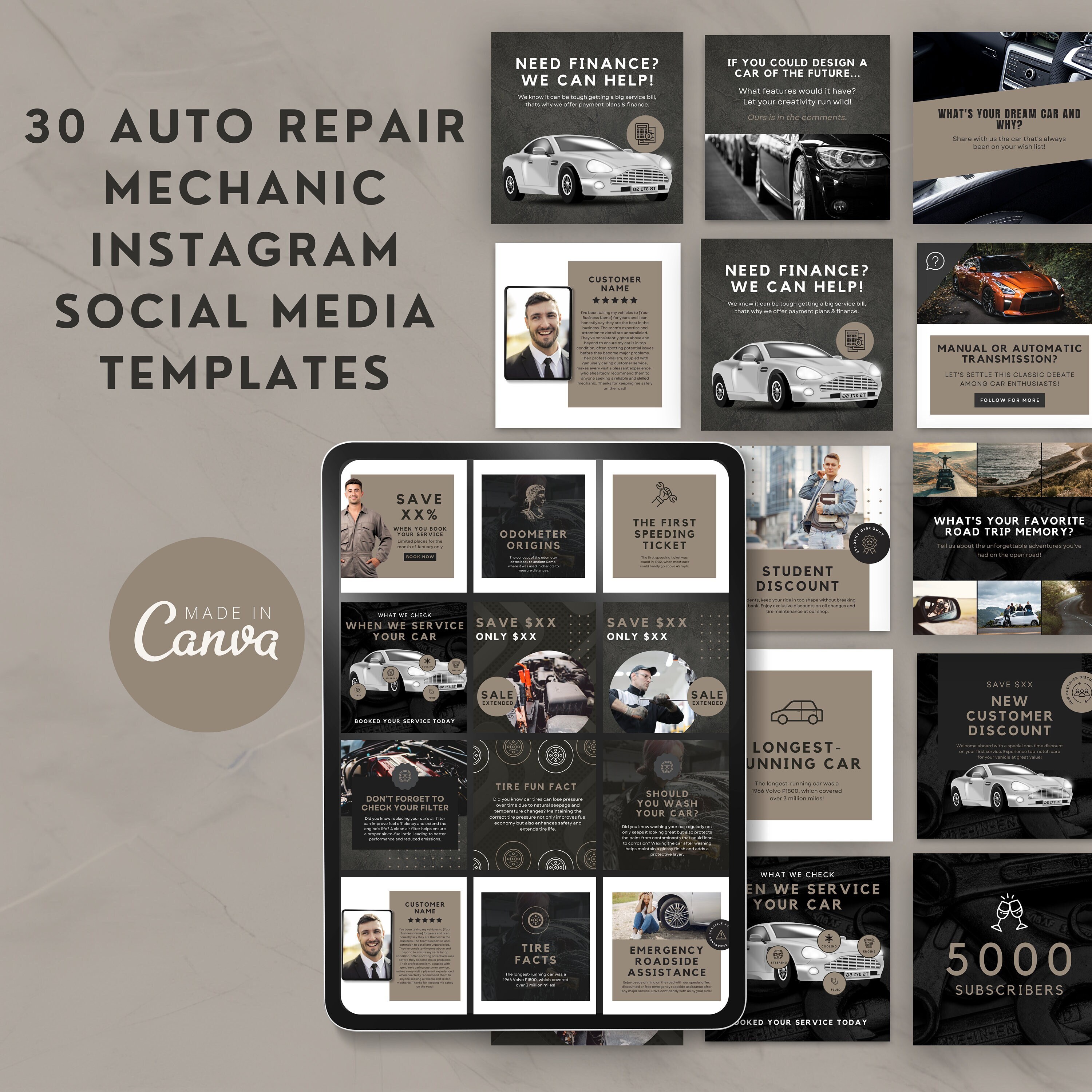 Car Repair Feed Template | Car Detailing Social Media| Mechanic Flyer ...