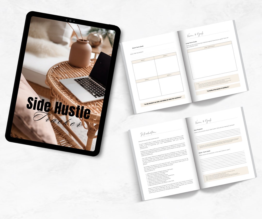 Side Hustle Workbook | Side Hustle | Income Tracker | Side Hustle ...