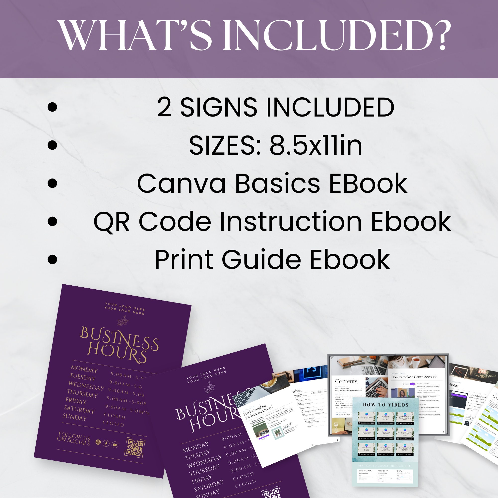 Business Hours Printable Sign | Storefront Hours | Hours of Operation ...