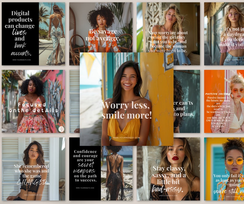 Empowering Women Quotes Instagram Templates With Resell Rights Social ...