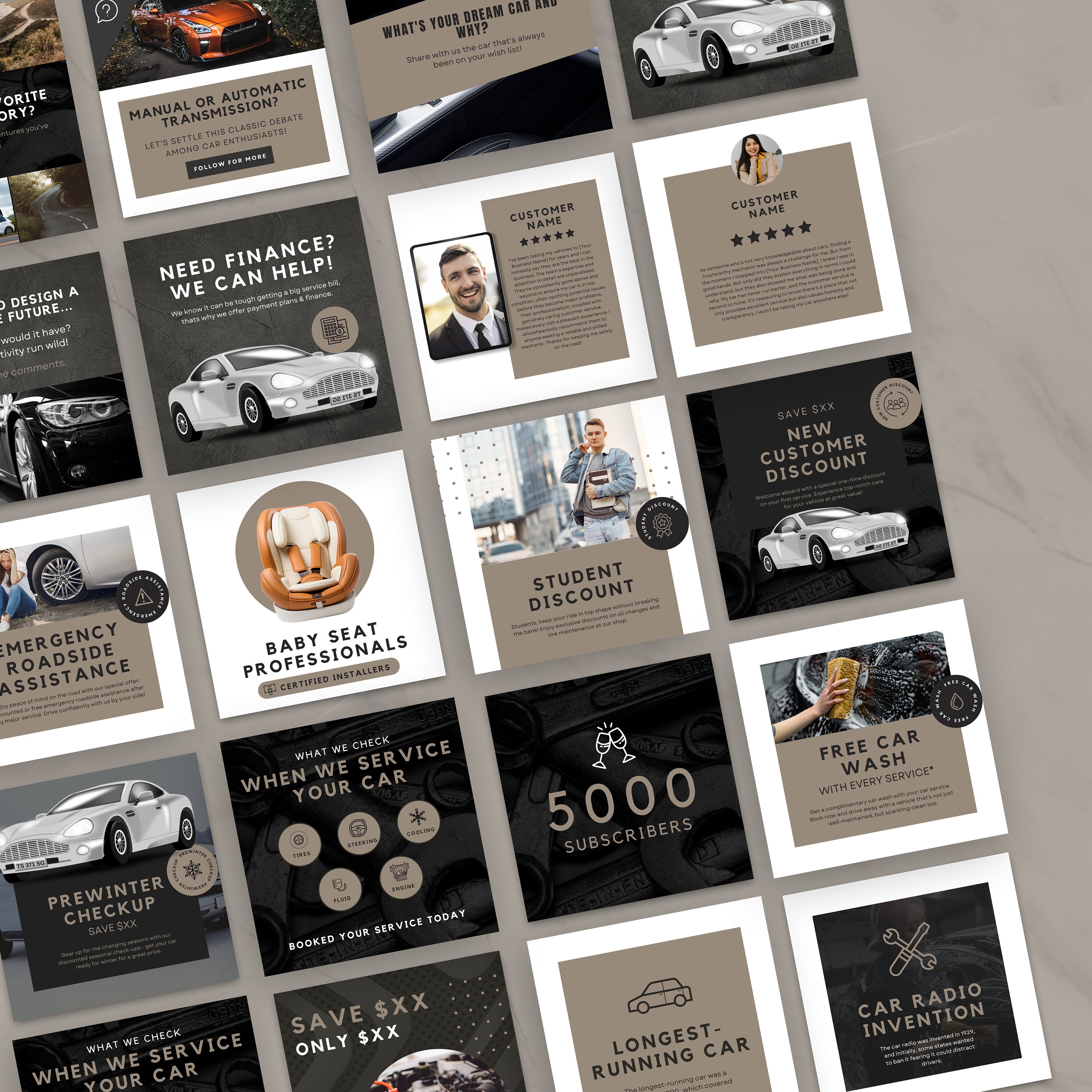 Car Repair Feed Template | Car Detailing Social Media| Mechanic Flyer ...