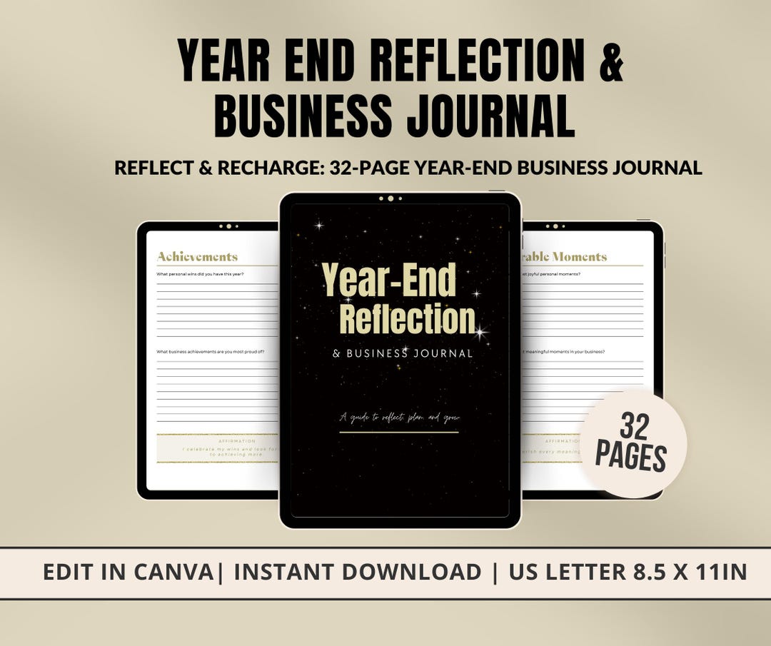 End of Year Reflection Journal 32 Pages | Manifestation Journal Digital ...