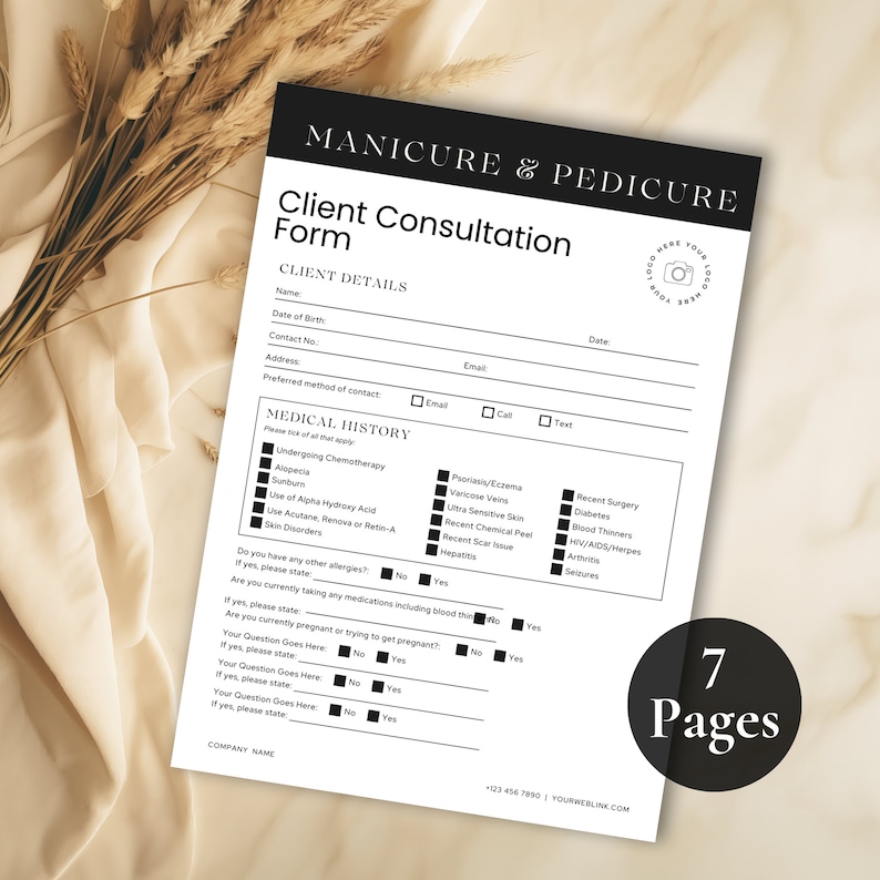 Client Intake Forms | Consent Form Bundles| Beauty Salon | Nail ...