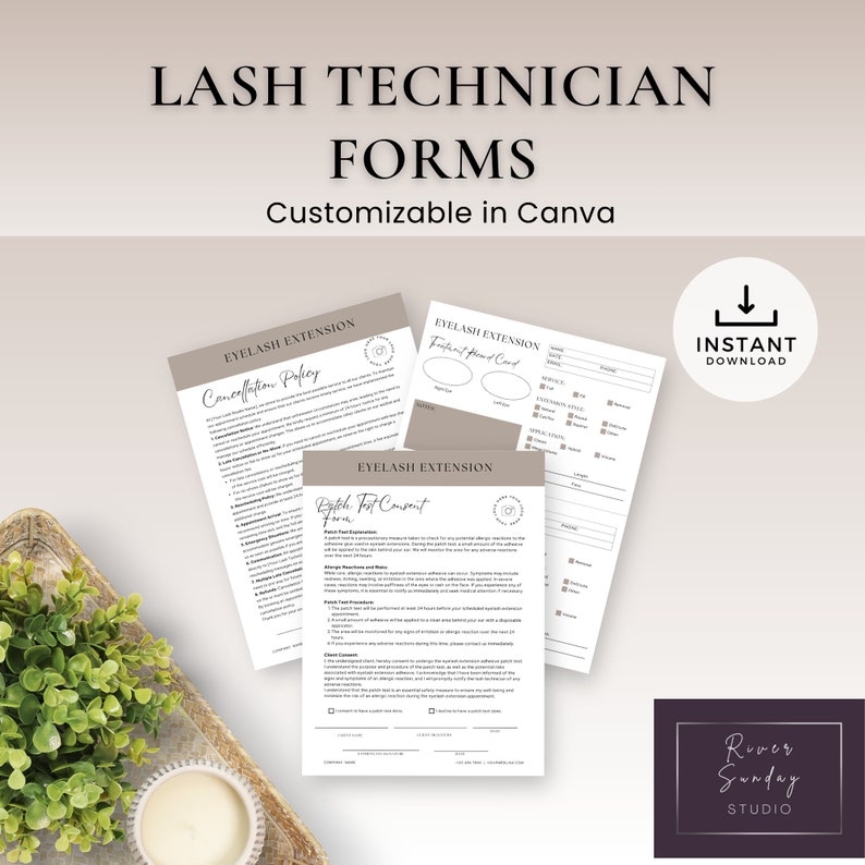 Eyelash Extension Forms Lash Tech Lash Consent Forms Digital Custom ...