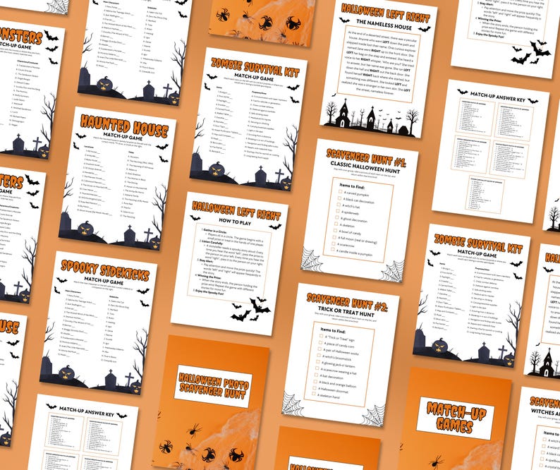 Printable Halloween Games Party Game Bundle Halloween Trivia and ...