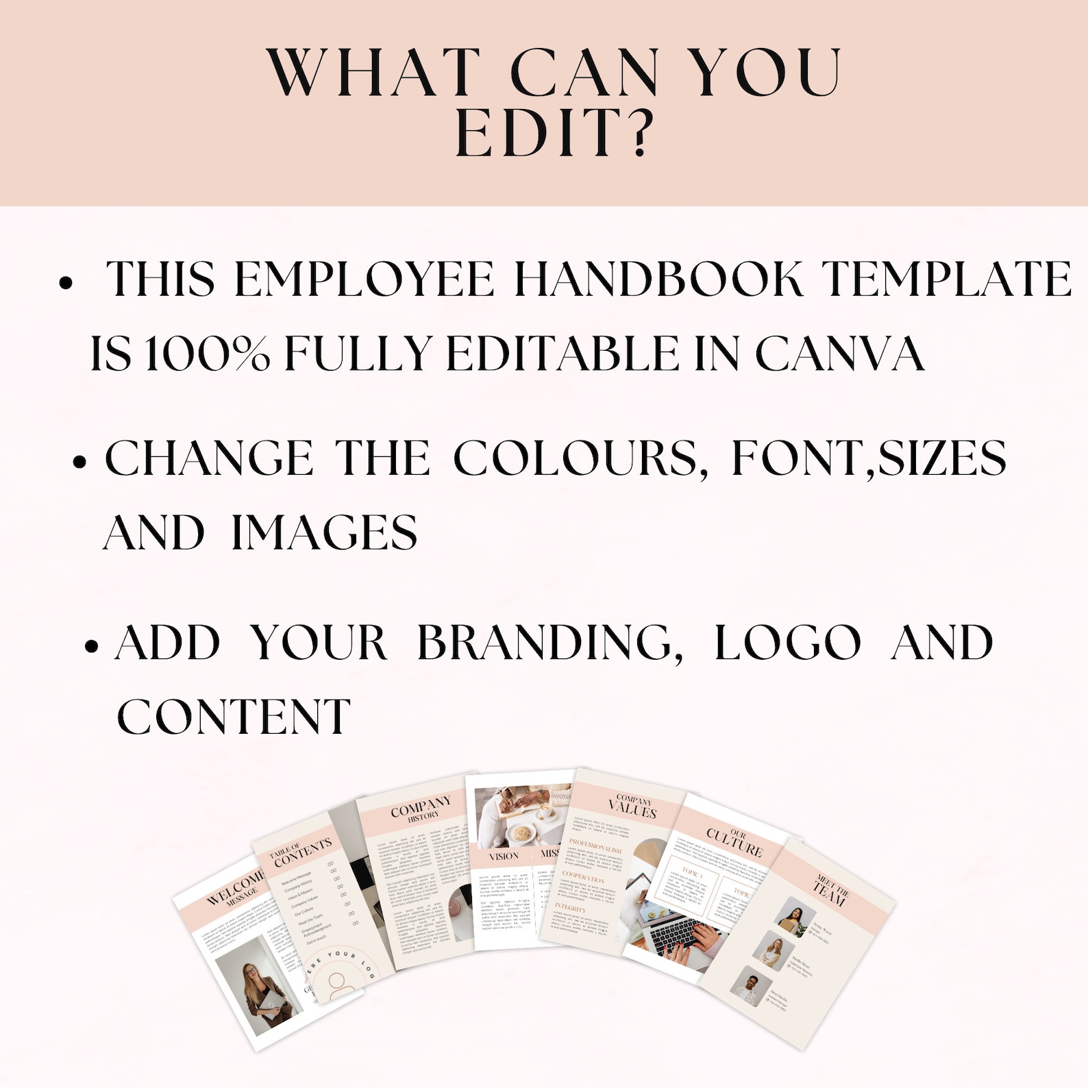 Small Business Employee Handbook Template Employee Welcome Package ...