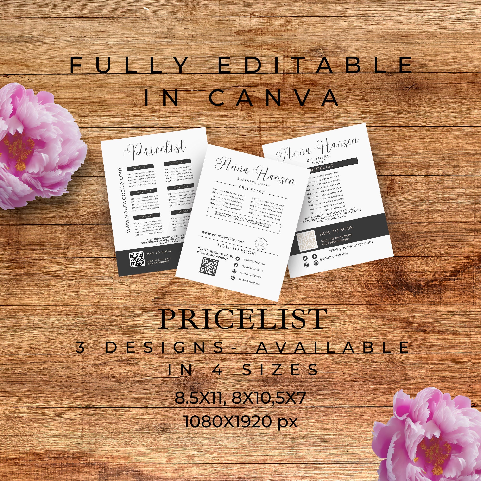 Editable Canva Template Qr Code Sign Template Cashapp - Etsy