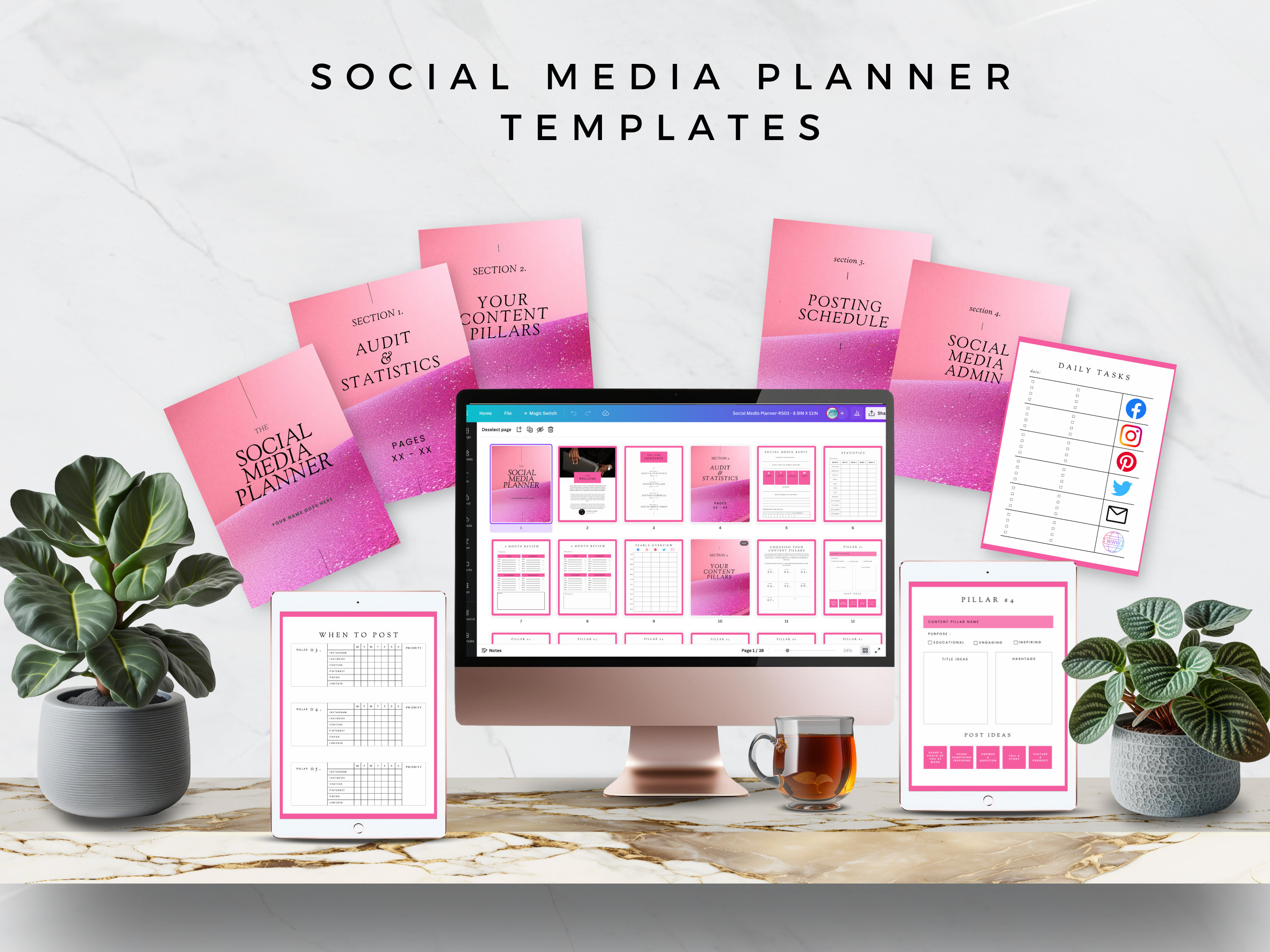 Social Media Planner | Social Media Manager | Printable Template ...